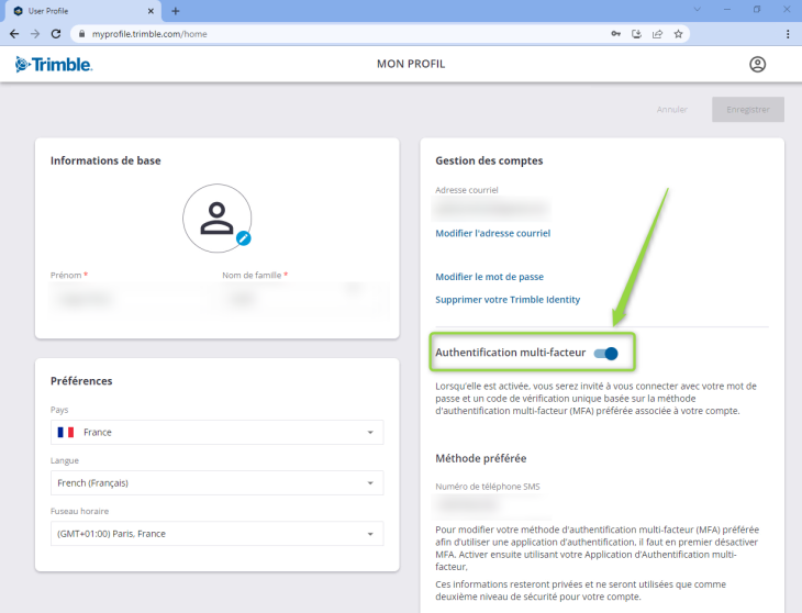 Trimble ID - Comment désactiver l'authentification multi-facteur (MFA) | Trimble User Assistance